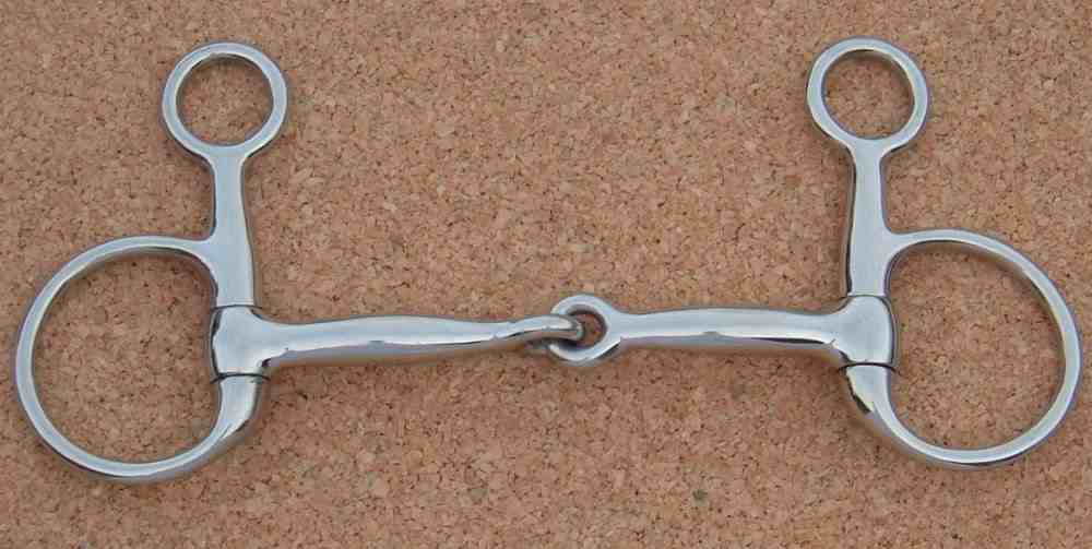 Above left: straight bar hanging cheek snaffle