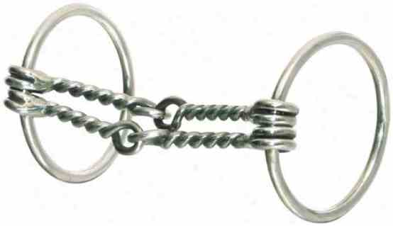 Above left: twisted eggbut snaffle. (centre and right) twisted wire snaffles