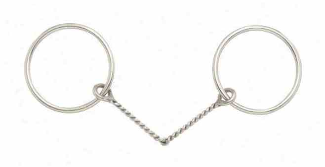 Above left: twisted eggbut snaffle. (centre and right) twisted wire ...